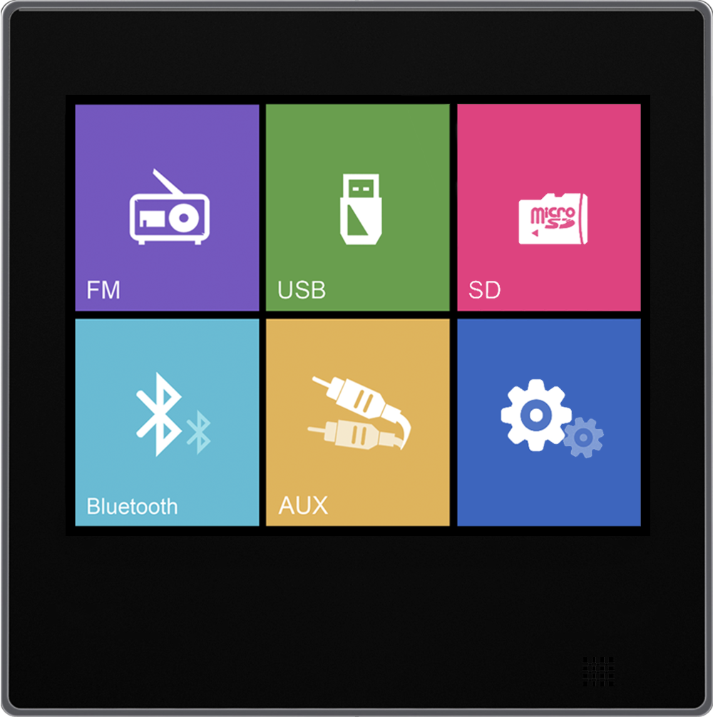 2x10W Touch Screen Wall Mount Music Amplifier with FM/SD/Bluetooth/AUX ...